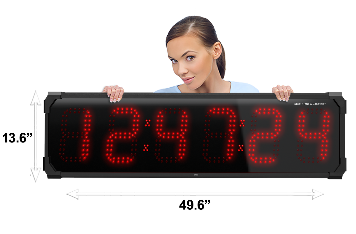 EXTRA LARGE 9″ NUMERALS LED OUTDOOR WATERPROOF GPS RACE CLOCK