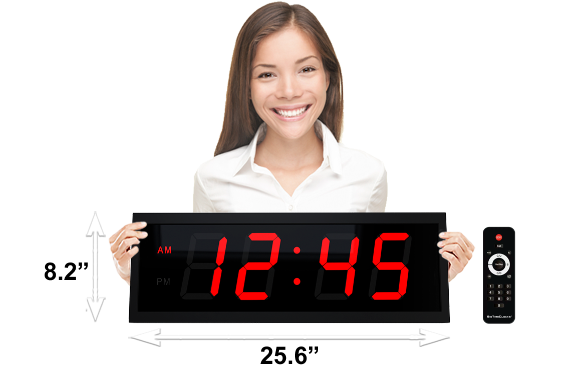 THE HUGE 5″ NUMERALS RED LED CLOCK – BIGTIMECLOCKS
